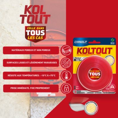 Ruban colle Koltout extra fin h. 19 mm x l. 7.5 m