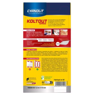 Ruban colle Koltout extra fin h. 19 mm x l. 7.5 m
