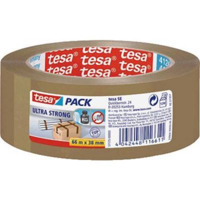 Ruban d'emballage Tesapack Ultra Strong 38 mm x 66 m marron - bobine 1