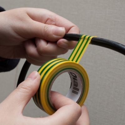 Ruban d'isolation électrique 19 mm x 33 m vert et jaune