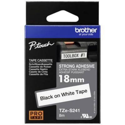 Ruban d'étiquetage Brother TZe-S241 PET blanc 18 mm x 8 m, texte noir ...