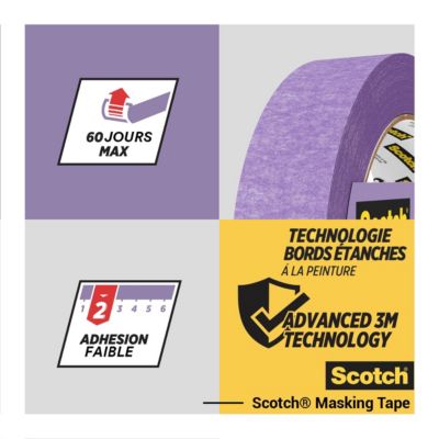 Ruban de Masquage premium pour Surfaces Délicates Scotch® 2080 Violet ...