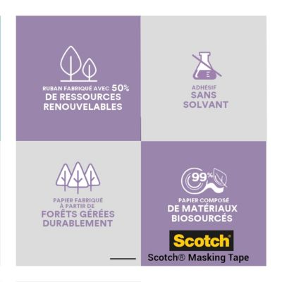 Ruban de Masquage premium pour Surfaces Délicates Scotch® 2080 Violet ...