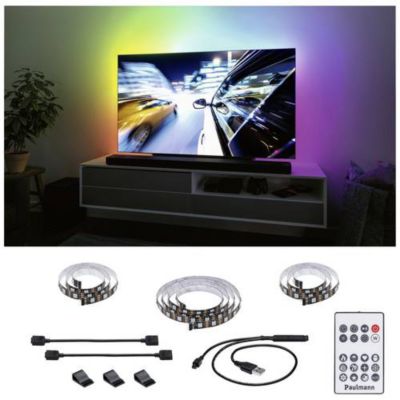 Ruban LED TV Strips 55" 2 m RVB, 60 LED/m, connecteur USB, télécommande IR.