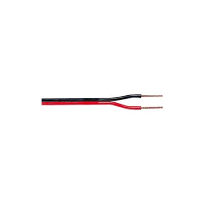 Ruban plat bipolarisé 2x0,75mm² câble rouge et noir, bobine 100m