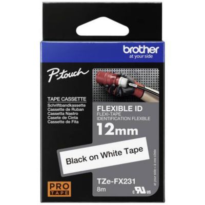 Ruban TZe-FX231 PET blanc 12 mm x 8 m pour P-touch - imprimante ...