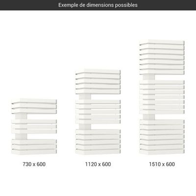 Sèche-serviette électrique blanc - (HxL) 1120x600 mm - 1000 (Watts ...