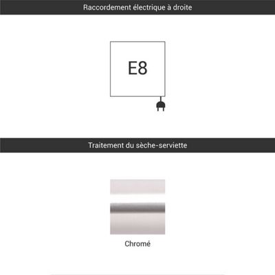 Sèche-serviette électrique chromé - (HxL) 820x600 mm - 400 (Watt) - 400 ...
