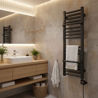 Sèche-serviette électrique noir - (HxL) 1140x300mm - 400 Watts - 400 ...
