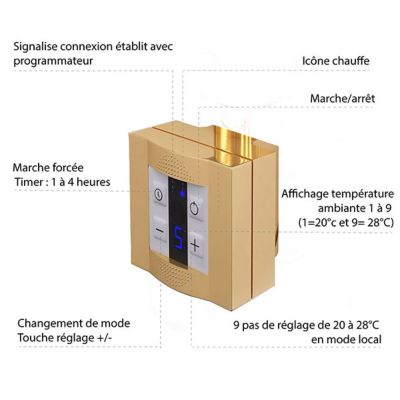 Sèche-serviette électrique programmable doré - HxL 1310x500 mm - 600 ...