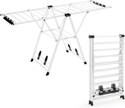 Séchoir à Linge Pliante, avec Ailes Latérales Hauteur Réglable, 20 ...