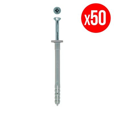 Sachet De 50 Chevilles À Frapper Fischer N-f Avec Clou En Acier ...