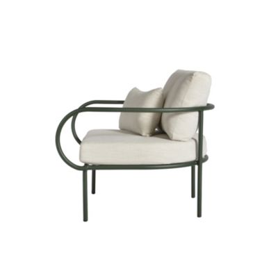 Salon bas de jardin 4 personnes aluminium Aura vert foncé Arcane