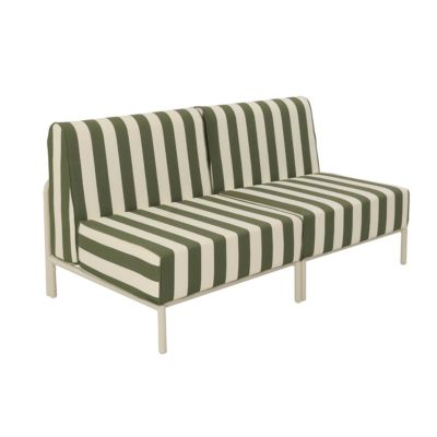 Salon de jardin bas modulable rayé 2 places vert kaki Patio Oviala