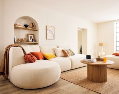 Santorini - canapé modulable d'angle gauche + pouf - 5 places - en ...