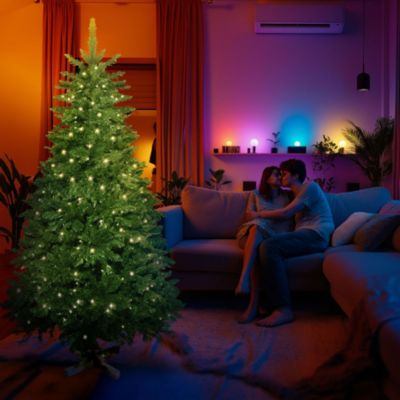 Sapin artificiel Frankystar Cupid 114 x 210 cm avec LED 3000 K 1200 pointes