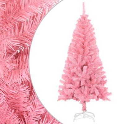 Sapin de Noël artificiel avec support rose 150 cm PVC vidaXL