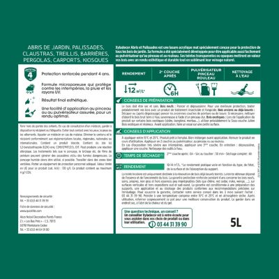 Saturateur extérieur pour abris, terrasse et palissades en bois Xyladecor mat 5L gris