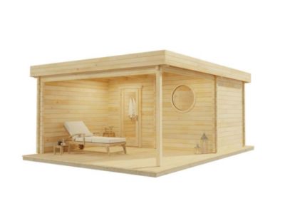 Sauna extérieur Cubus - 70 Royal FinnTherm, 54x44m dim ext (cas échéant ...