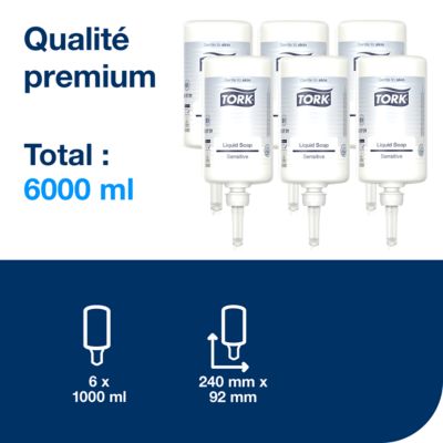 Savon liquide extra-doux spécial huile et graisse 6x1000 ml TORK 420701