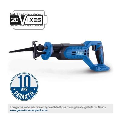 Scie Sabre sans fil C-RS100-X Scheppach IXES 20VC - 2800min-1 - Lame ...