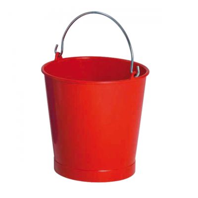 Seau rond 10 L anse inox - rouge