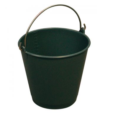Seau rond 14 L gradué avec anse inox - gris