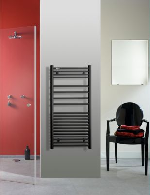 Sèche serviette eau chaude Acova Angora noir 460W | Castorama