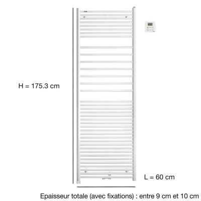 Sèche serviette mixte électrique 300W / eau chaude 946W Acova Angora