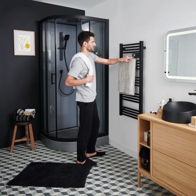 Sèche-serviettes électrique à inertie sèche GoodHome Duala noir 500W