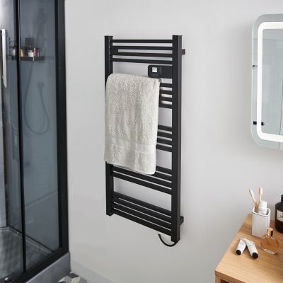 Sèche-serviettes électrique à inertie sèche GoodHome Duala noir 500W