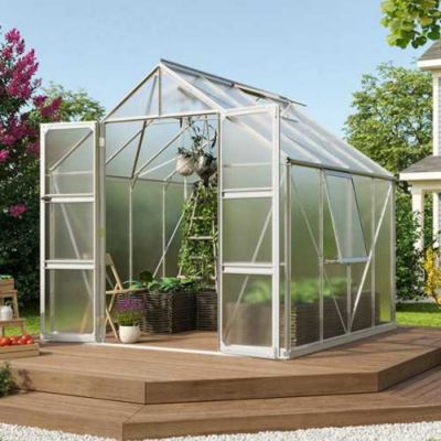 Serre de jardin en polycarbonate 4 ou 6 mm - Olymp, Long 4.49 m ...