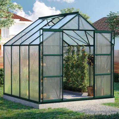 Serre de jardin en polycarbonate Uranus - Larg 2.57m avec base, Long 3. ...