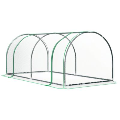 Serre de jardin tunnel serre à tomates dim. 2L x 1l x 0,8H m 2 portes ...