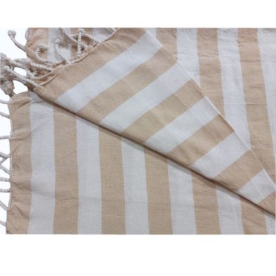Serviette de Plage Fouta Rayée avec Frange - Lot de 4 en Lin 90x180cm
