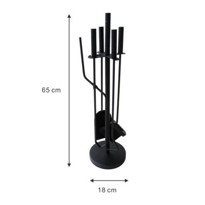 Serviteur de cheminée en acier noir 4 accessoires