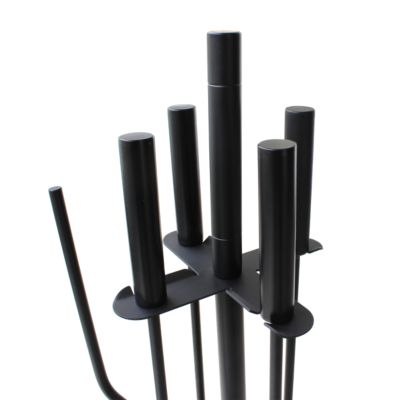 Serviteur de cheminée en acier noir 4 accessoires