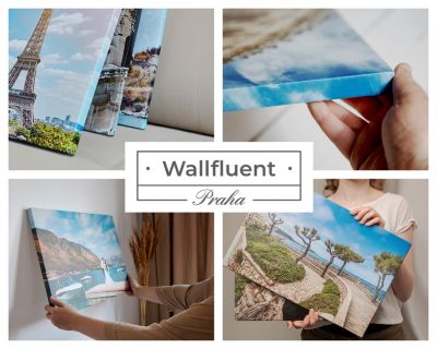 Set 5 Tableaux Toile Tendue Wallfluent Motifs Végétaux Avec Des Fleurs ...