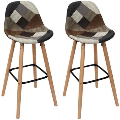 Set de 2 tabourets de bar patchwork | Castorama