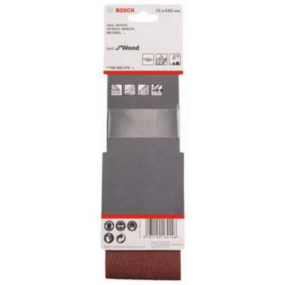 Set de 3 bandes abrasives 75 x 533 mm Bosch Accessories 2608606078 ...