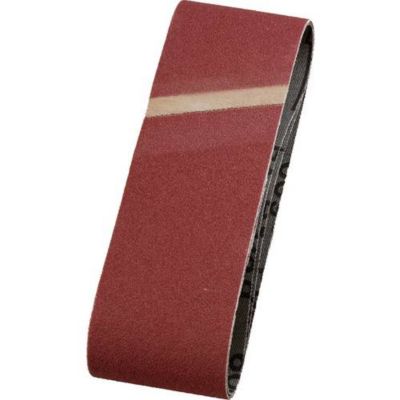 Set de 3 bandes abrasives corindon 400 x 60 mm, grain 80 pour bois et métal