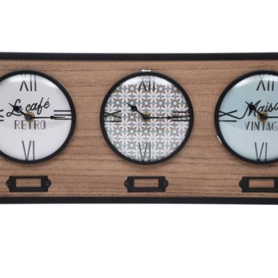 Set de 3 horloges en métal 48x20cm - Atmosphera
