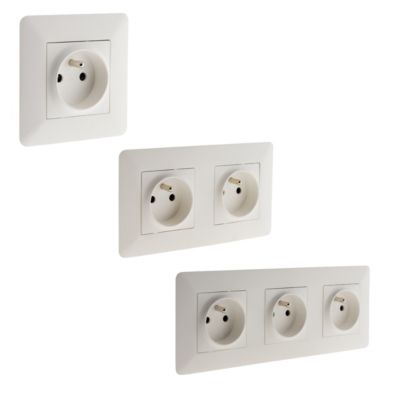 Set de 3 prises 16A simple, double, triple Simplea | Castorama