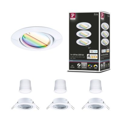 Set de 3 spots LED encastrables Paulmann 14,7 W RGBW Tunable White ...