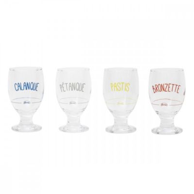 Set de 4 verres à Pastis en Verre - La chaise longue | Castorama