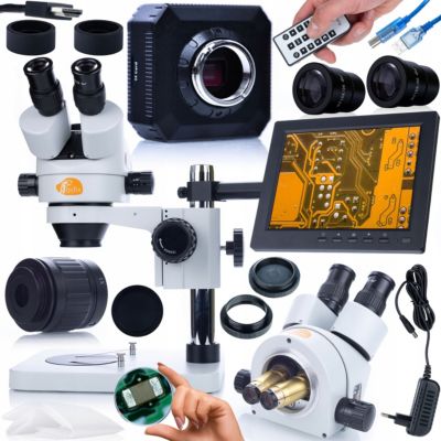 Set Microscope Mercury Pro Trinoculaire - Caméra Full HD 16MP, Écran 8 ...