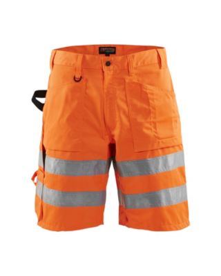 Short haute visibilité orange fluo taille 54, renforts CORDURA et ...