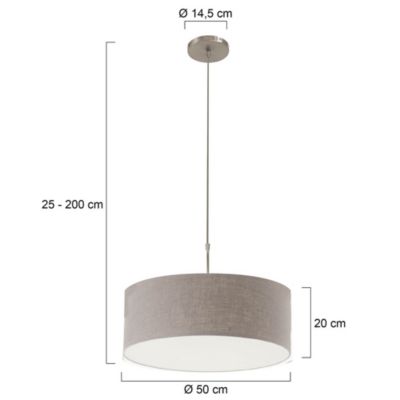 Sienna Sparkled Light Plafonnier Suspension Cylindrique Acier Brossé ...