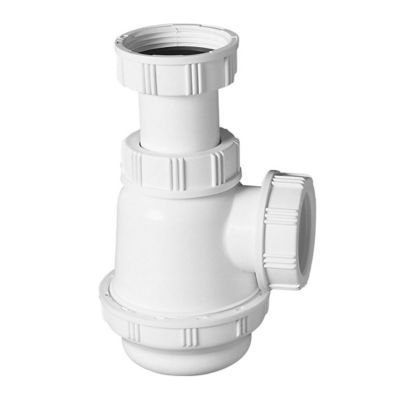 Siphon réglable blanc 32mm à base courte Wirquin | Castorama