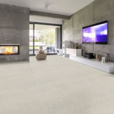 Sol Lino - Effet granit gris clair moucheté - Rouleau de 2m x 15m